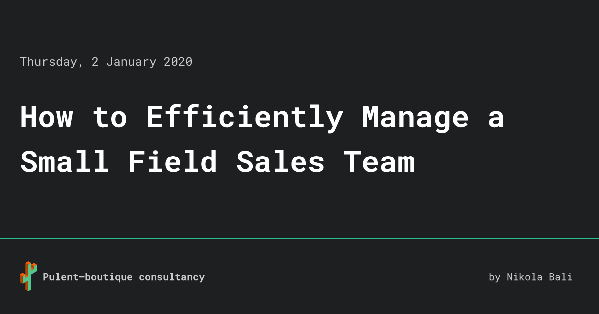 How to Efficiently Manage a Small Field Sales Team • Pulent—boutique ...